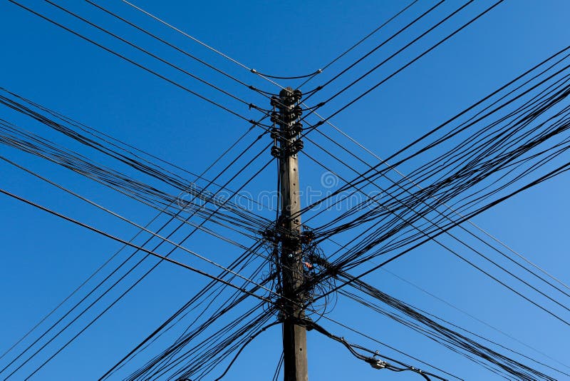 Power And Telephone Pole Intersection Stock Image - Image of pole ...