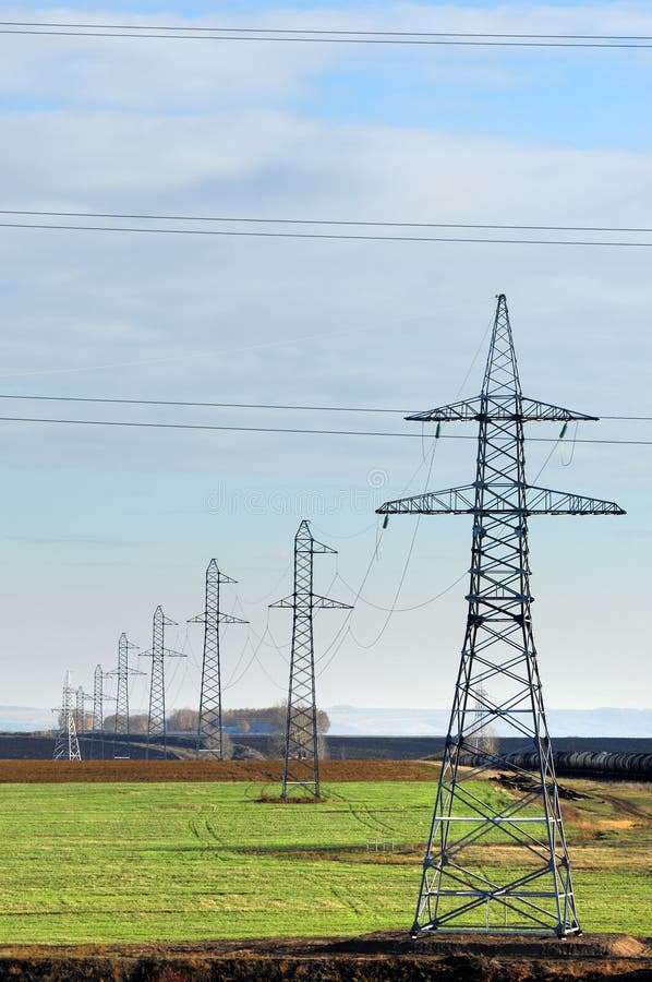 Power poles stock image. Image of field, power, cable - 122294183