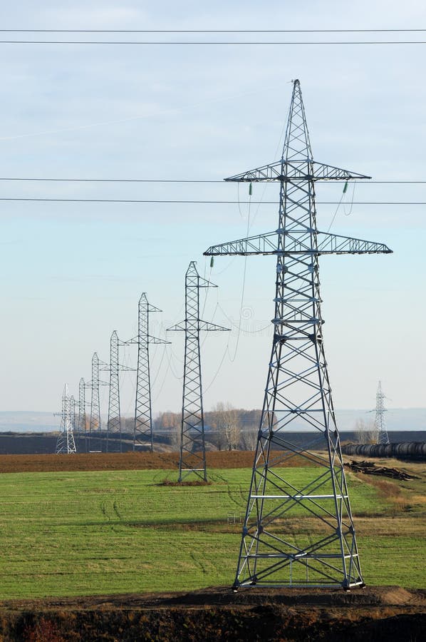 Power Poles. Electricity Line. Stock Photo - Image of station ...