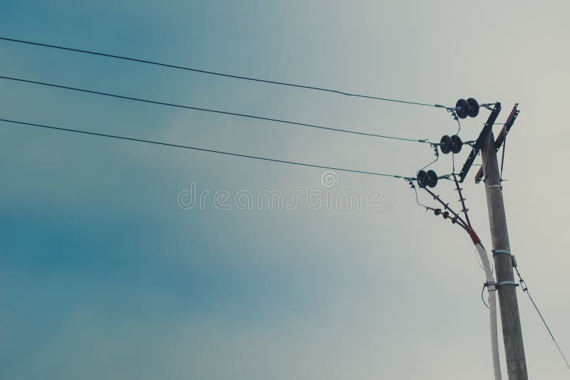 Power Poles and Three Phase Cables Stock Image - Image of poles, cables ...