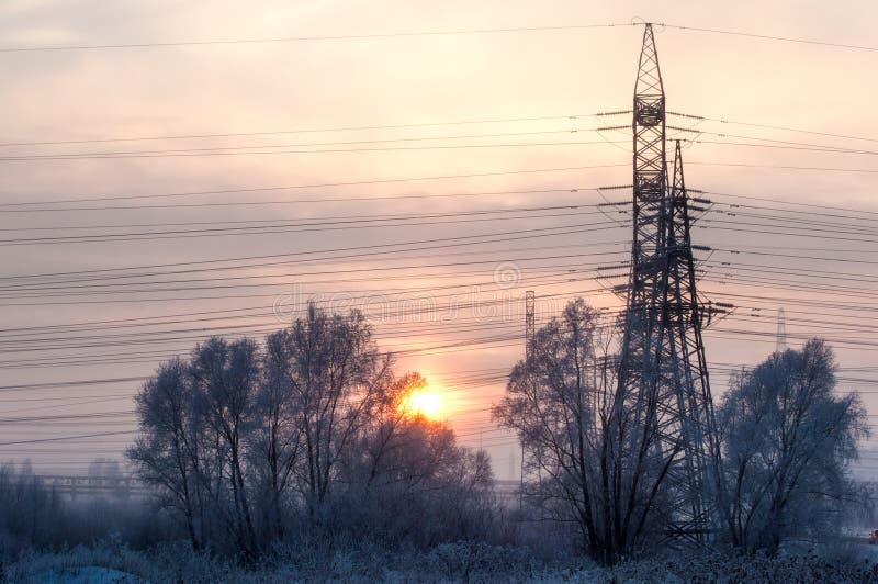 Power poles stock image. Image of nature, line, russia - 122294681