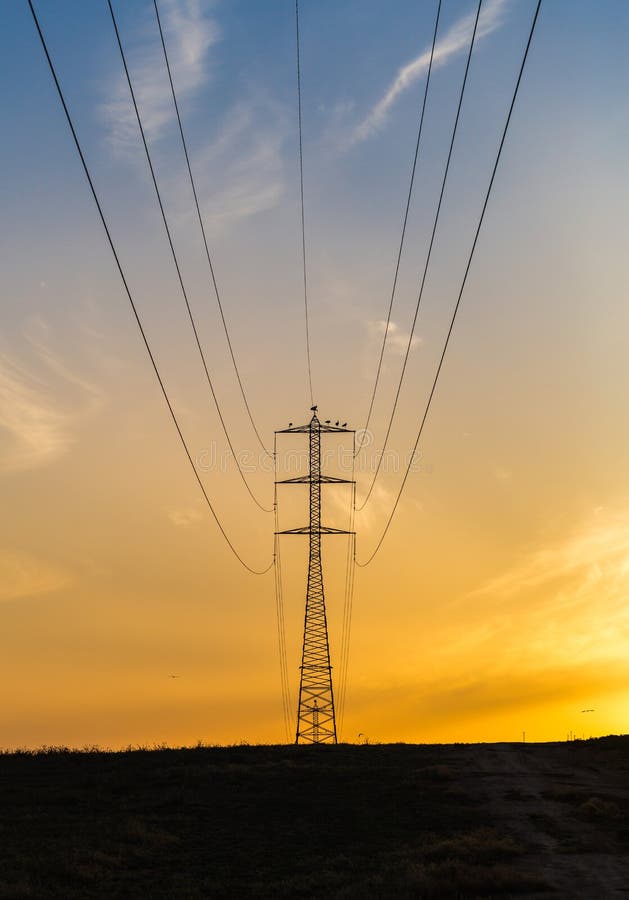 Power poles with wires stock photo. Image of cable, environment - 76406900