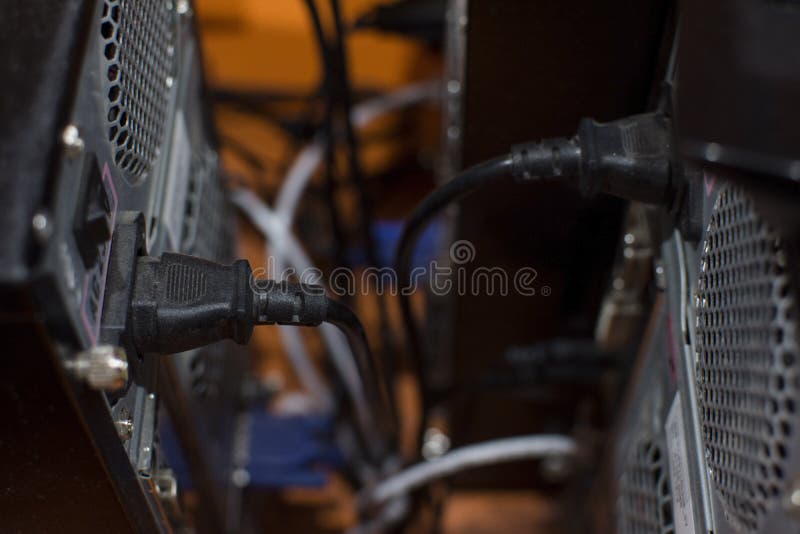 Power Port Desktop Computer Closeup. Stock Photo - Image of internet ...