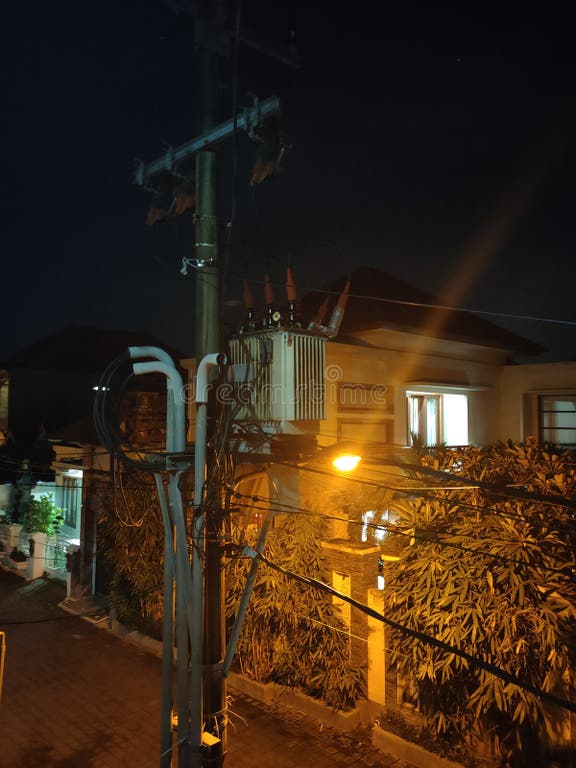 Power Posts Besides Road Lighting Stock Photo - Image of posts, road ...