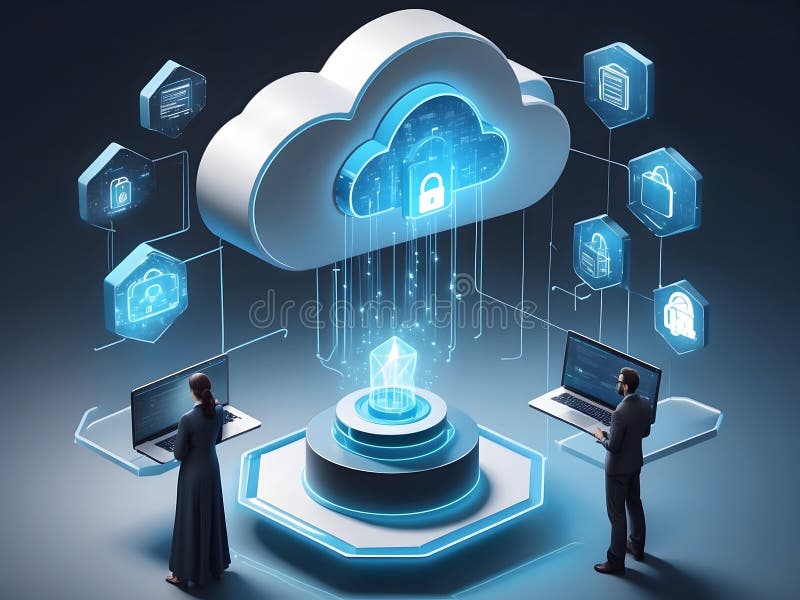 The Power and Potential of Cloud Data Storage Stock Illustration ...