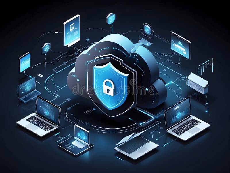 The Power and Potential of Cloud Data Storage Stock Illustration ...