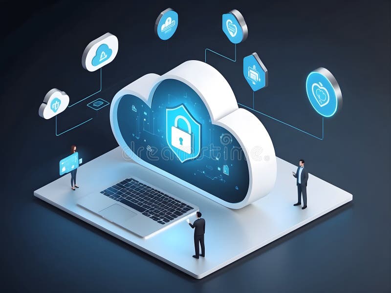 The Power and Potential of Cloud Data Storage Stock Illustration ...