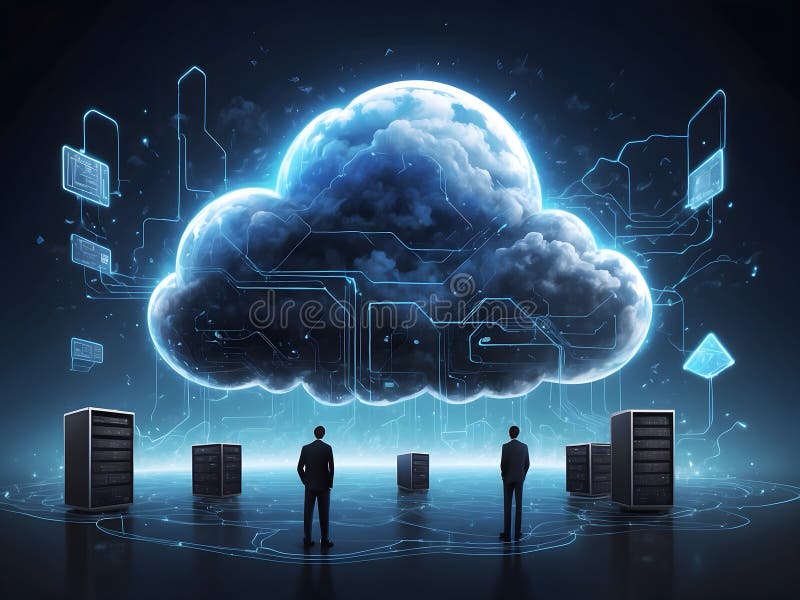 The Power and Potential of Remote Data Storage Stock Illustration ...