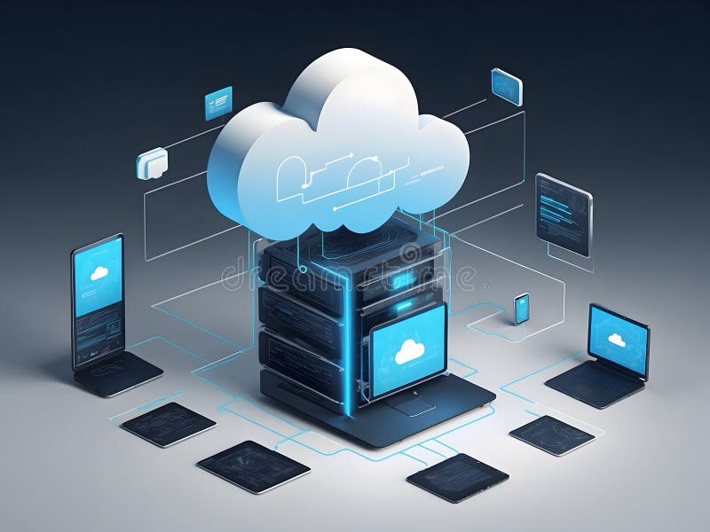 The Power and Potential of Remote Data Storage Stock Illustration ...