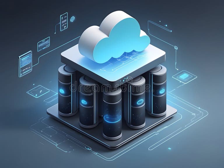 The Power and Potential of Remote Data Storage Stock Illustration ...