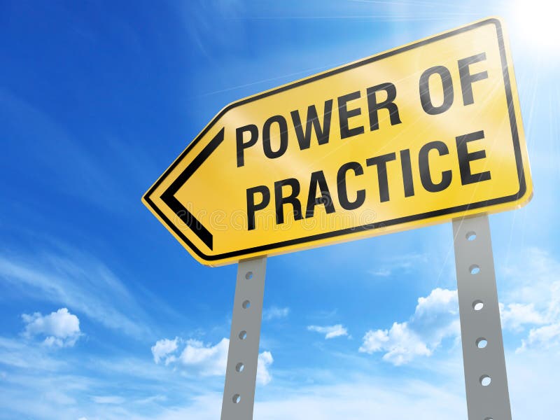 Power of Practice on Small Blackboard Stock Image - Image of blur ...