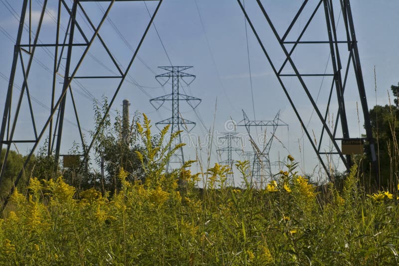 Power on the Prairie stock image. Image of towers, pylon - 11096581