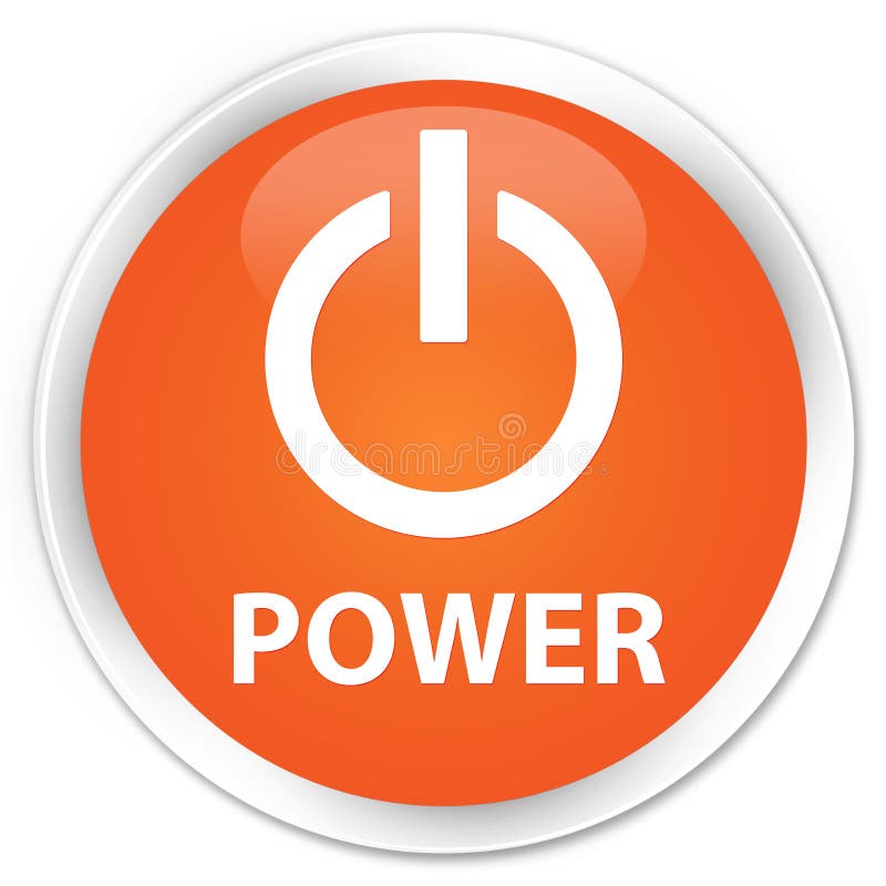 Power Premium Orange Round Button Stock Illustration - Illustration of ...