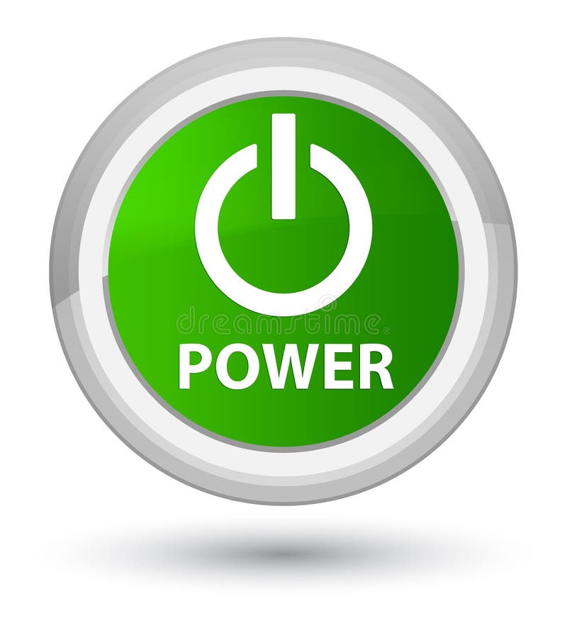 Power Prime Green Round Button Stock Illustration - Illustration of ...