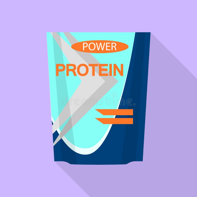 Power Protein Pack Icon, Flat Style Stock Vector - Illustration of ...