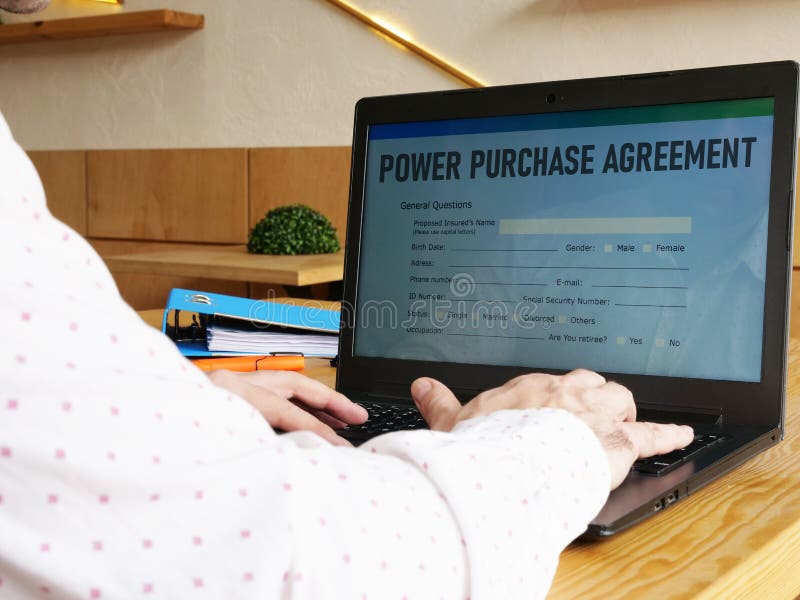 Power Purchase Agreement is Shown Using the Text Stock Photo - Image of ...