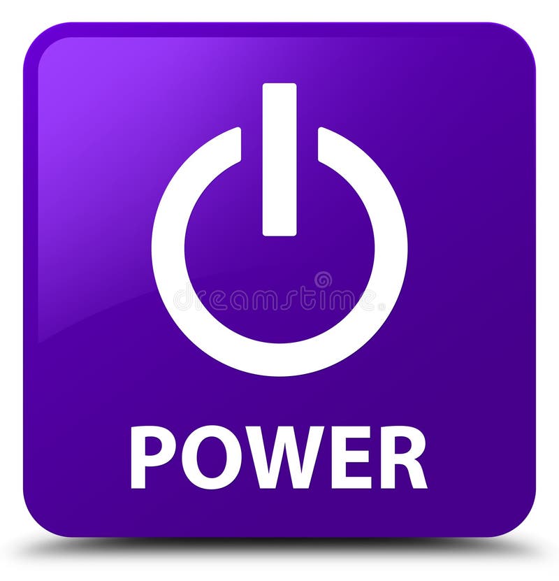 Power purple square button stock illustration. Illustration of power ...