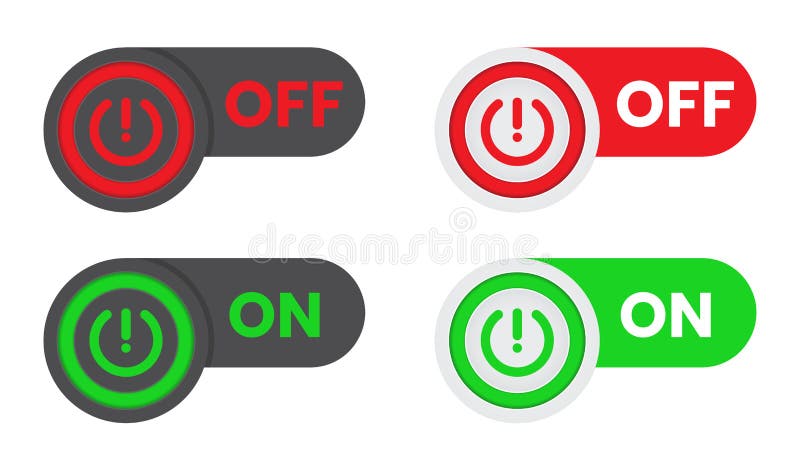 Power Push Button on or Off Icon on a Transparent Background Stock ...