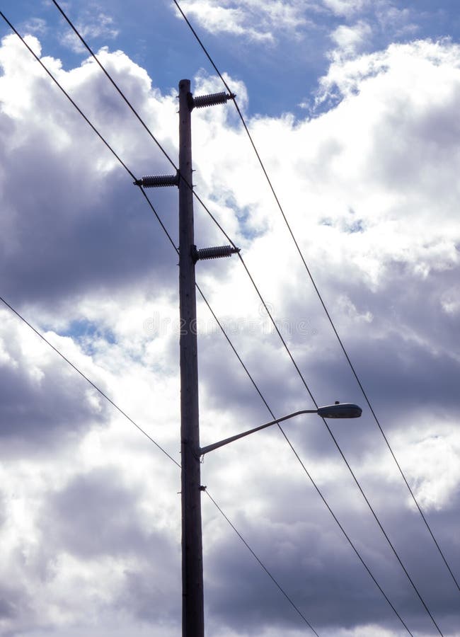 A Power Pylon and Street Light Stock Photo - Image of line, sunlight ...