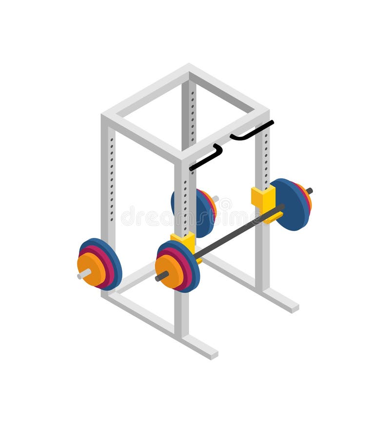 Power Rack Machine. Squat Machine Stock Illustration - Illustration of ...