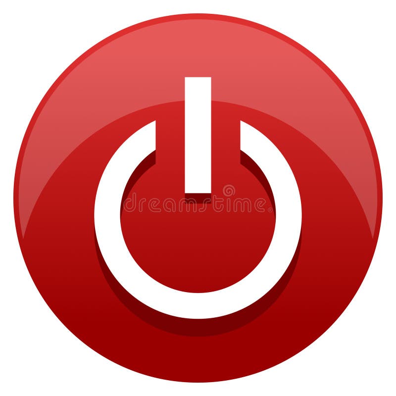 Power Red Button Icon Design Stock Vector - Illustration of round, high ...