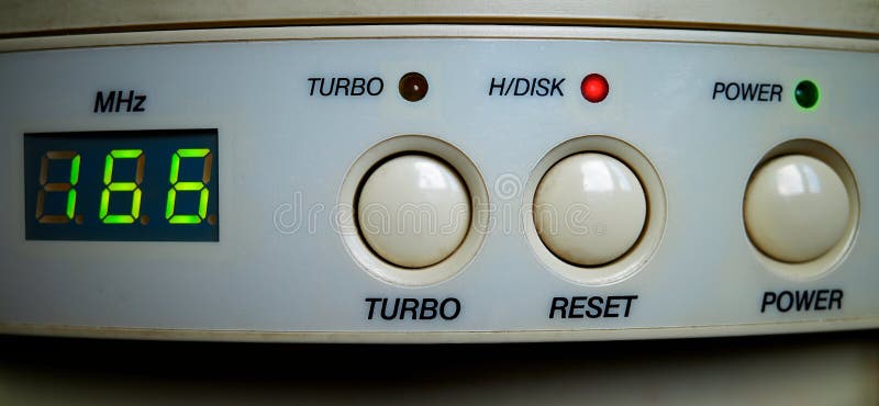 Power Reset Turbo Buttons of Vintage Computer Stock Image - Image of ...