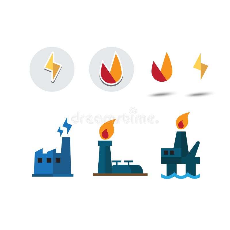 Power Resource Icon Set. Electricity Stock Illustration - Illustration ...