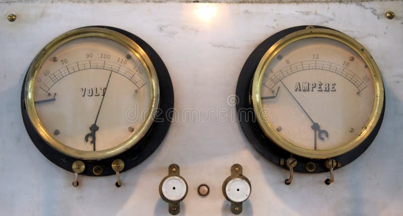 Old Volt meter stock photo. Image of aged, test, scale - 10844958
