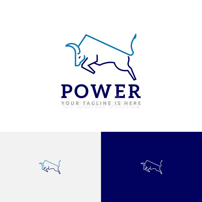 Power Run Jump Bull Taurus Butting Line Logo Stock Vector ...