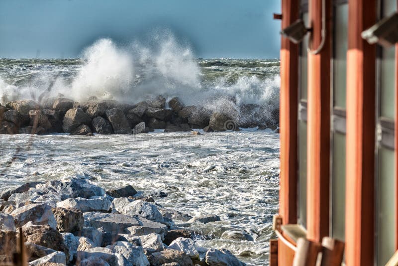 Power of Sea Waves on the Coast Stock Photo - Image of rough, blue ...