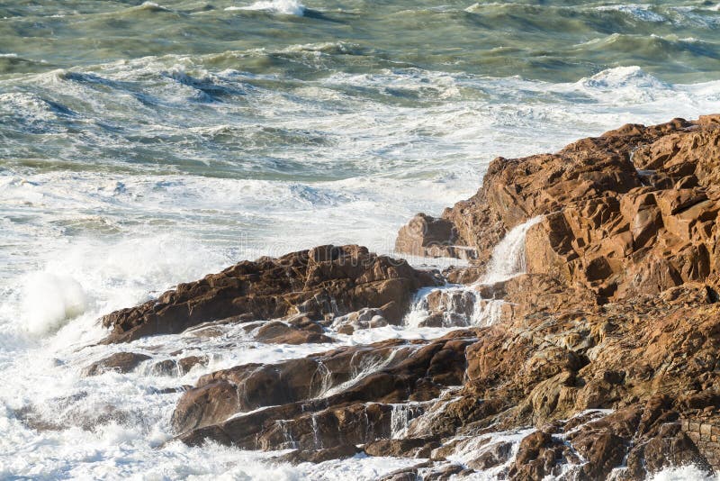Power of Sea Waves on the Coast Stock Image - Image of waves ...