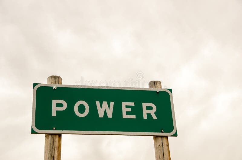 Power Sign stock image. Image of power, montana, white - 27582699
