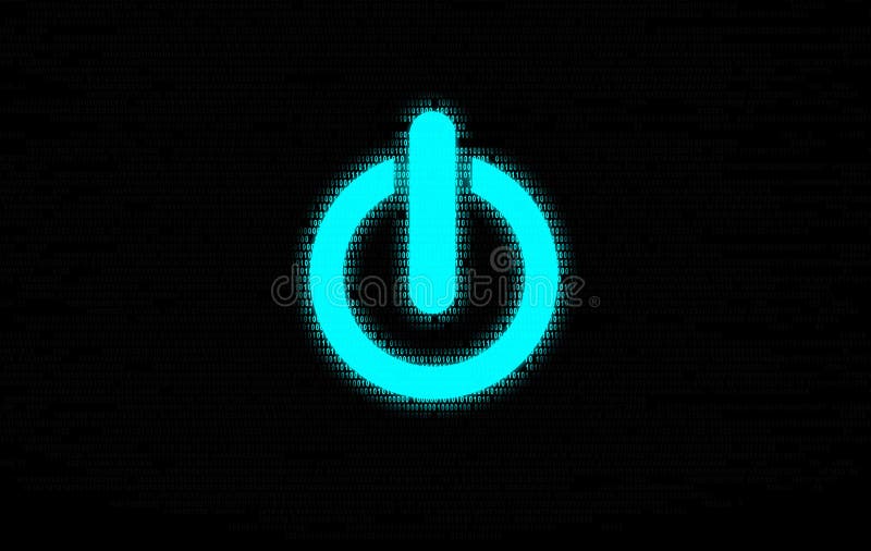 Power on Sign on Black Background Stock Illustration - Illustration of ...