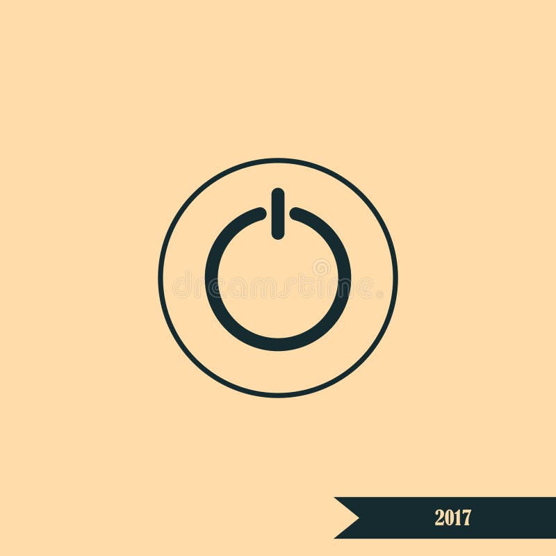 Power Sign Icon. Flat Design Style. Stock Illustration - Illustration ...