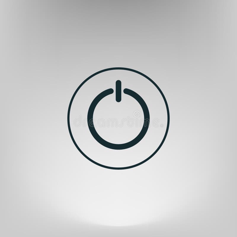 Power Sign Icon. Flat Design Style. Stock Illustration - Illustration ...