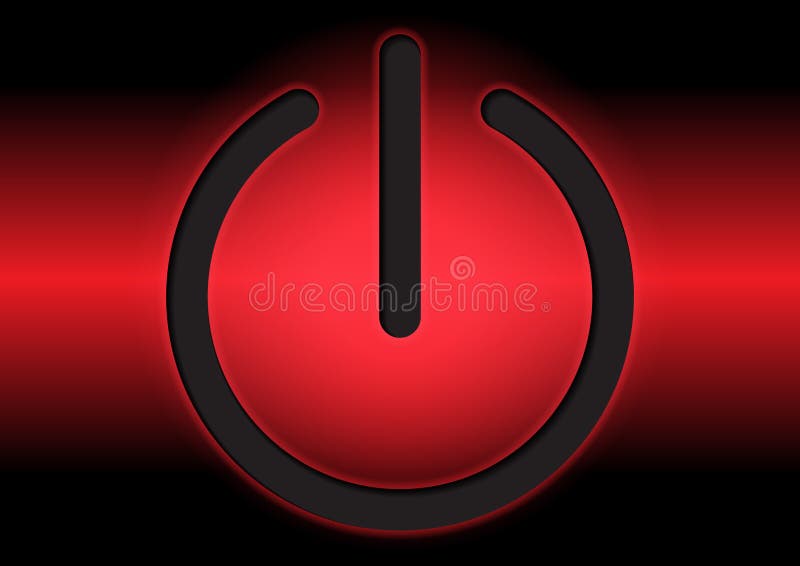Power Sign on Red Background Stock Vector - Illustration of design ...