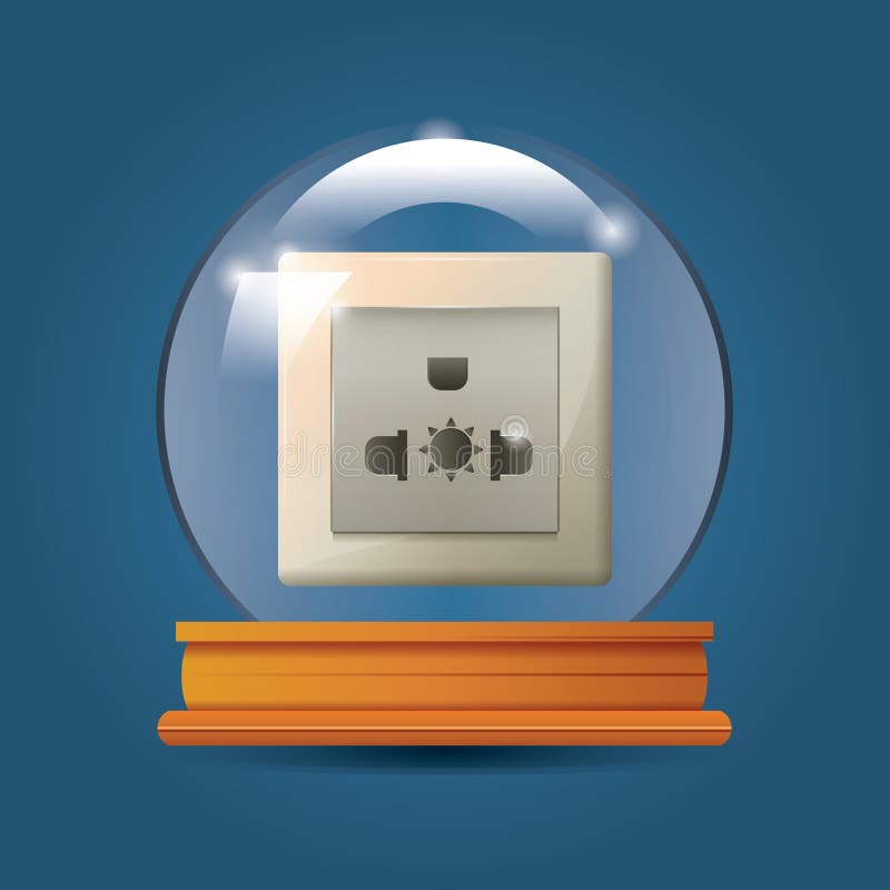 Power Socket in Crystal Ball. Vector Illustration Decorative Design ...