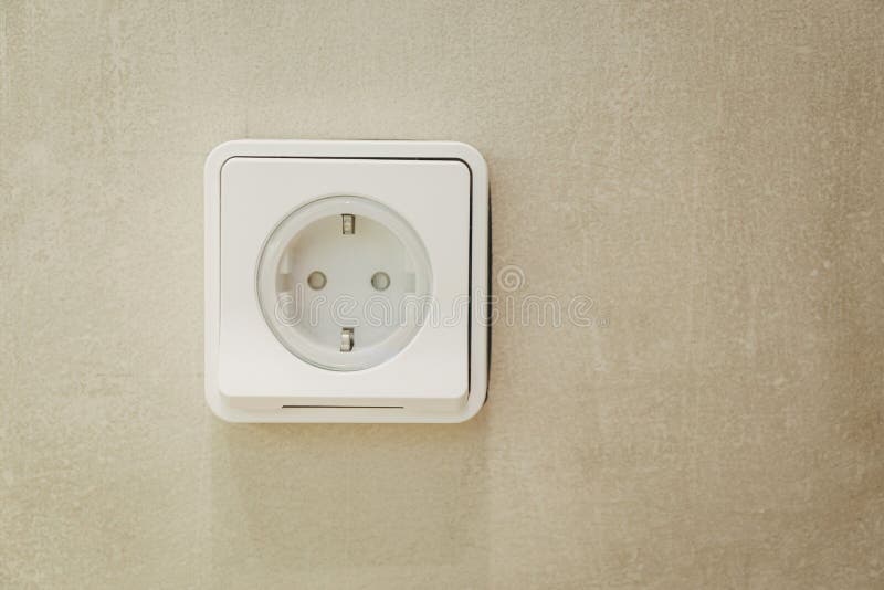 Power Socket on the Empty Marble Wall Stock Image - Image of electric ...