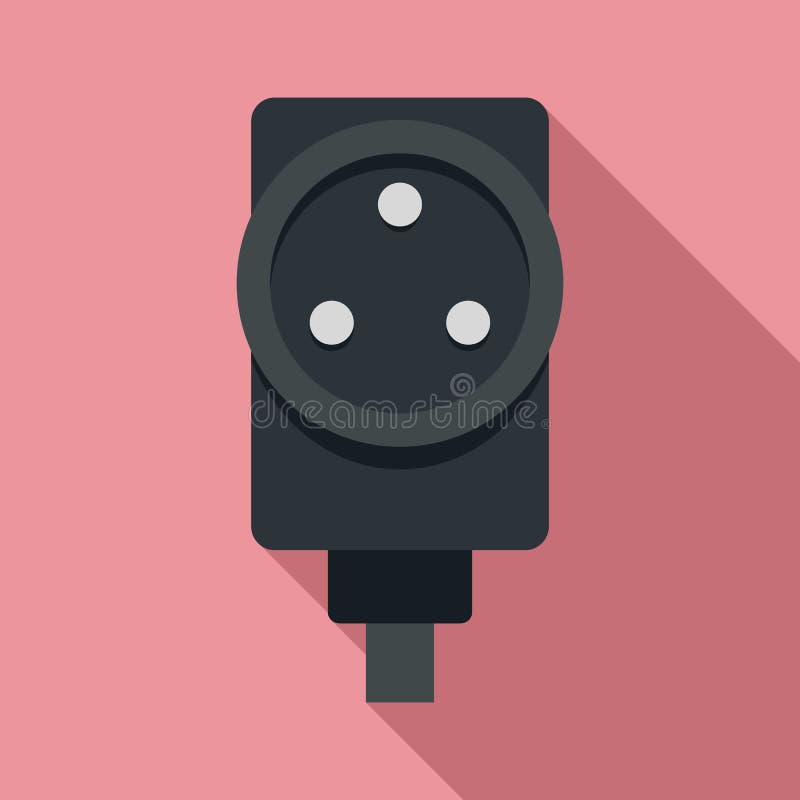Power Socket Icon, Flat Style Stock Vector - Illustration of neutral ...