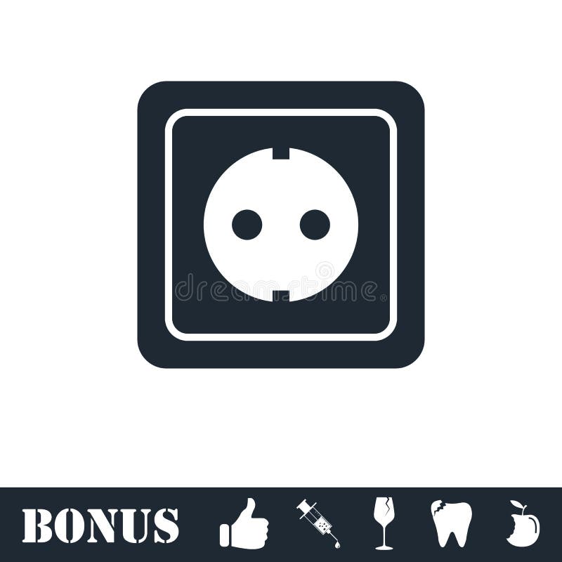 Power socket icon flat stock vector. Illustration of industrial - 151752381