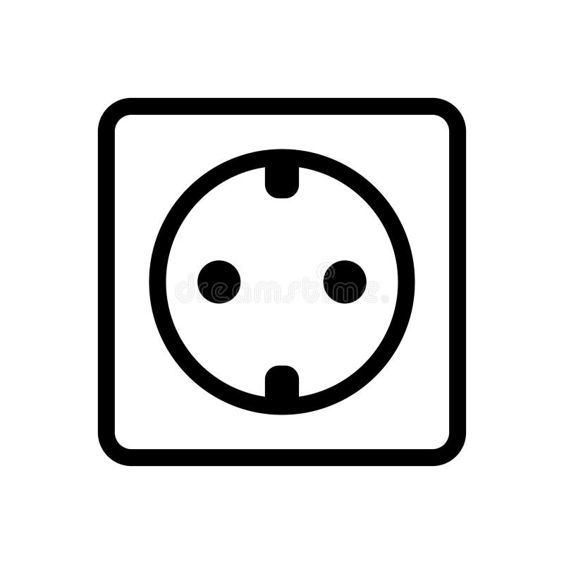 Power Socket Icon Vector on Trendy Design Stock Vector - Illustration ...