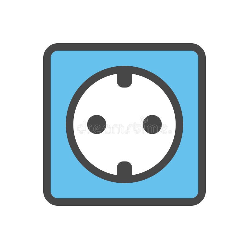Power Socket Icon Vector on Trendy Design Stock Vector - Illustration of flat, white: 373163419