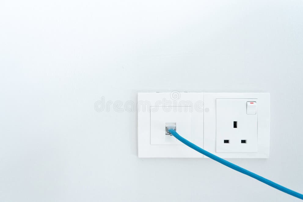 Power Socket and Internet Socket. Socket Malaysian Type Stock Photo ...