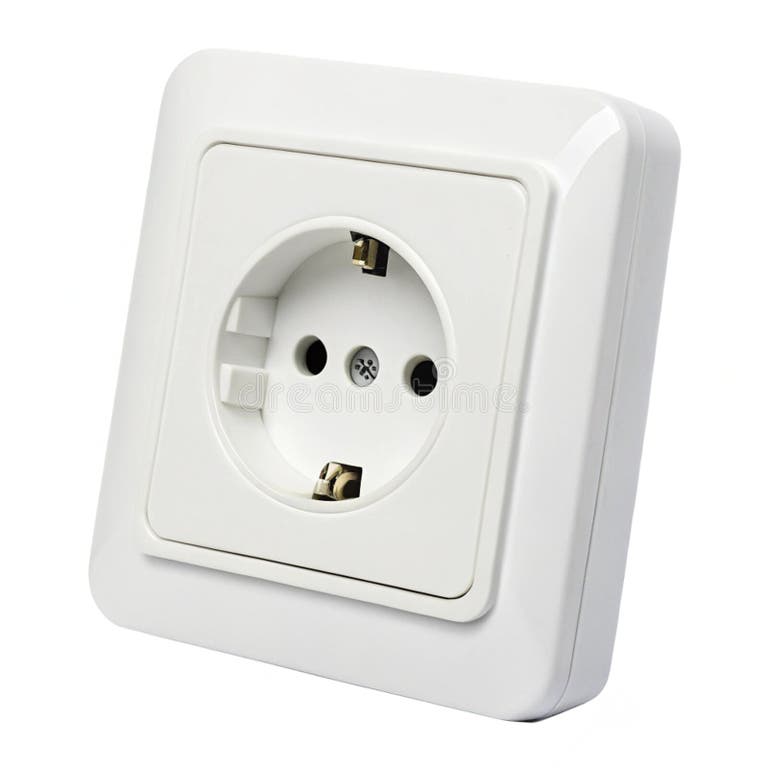 Power Socket Outlet Isolated on White Background Stock Illustration ...
