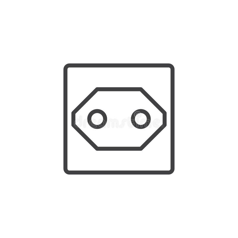 TV socket outline icon stock vector. Illustration of pictogram - 135501381