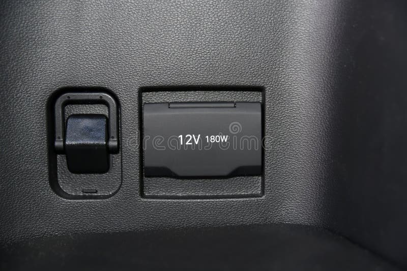 12V Power Outlet Socket in the Car Stock Photo - Image of macro ...