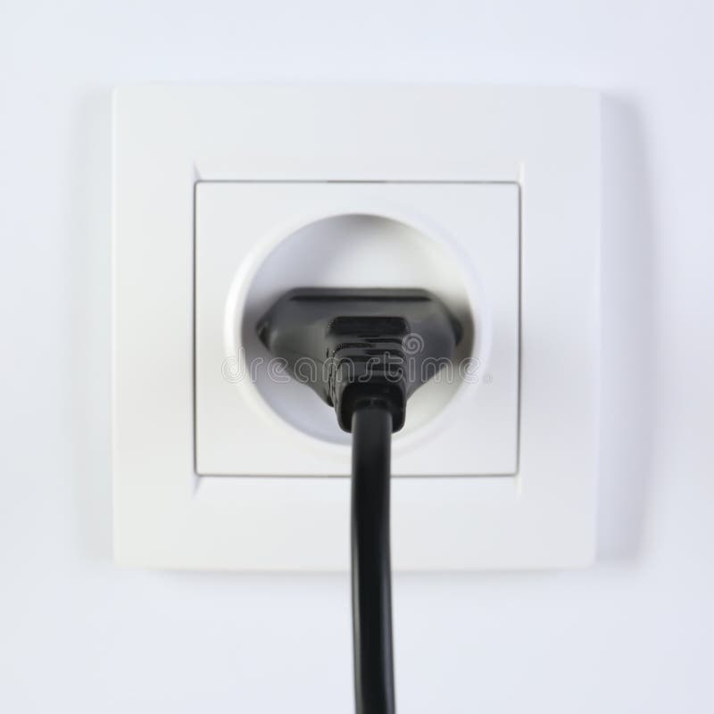 Power Socket and Plug on White Background. Stock Photo - Image of ...