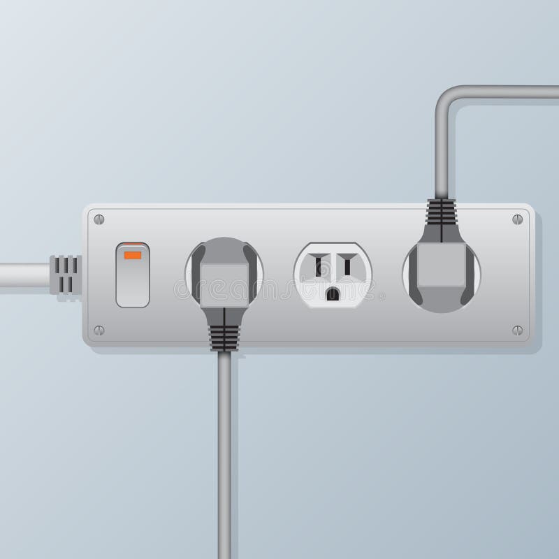 Power Socket and Plugs Vector Stock Vector - Illustration of electrical ...