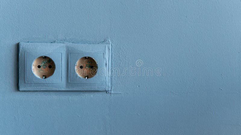 Power Socket, Single Power Socket in Empty Wall Stock Photo - Image of ...