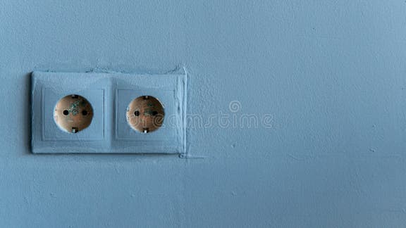 Power Socket, Single Power Socket in Empty Wall Stock Photo - Image of ...